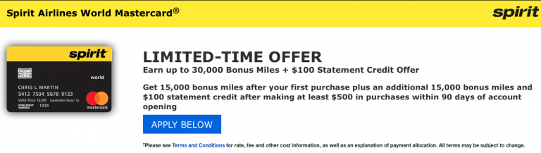 【2019.8.16更新:史高30K+$100开卡奖励】BoA Spirit Airlines World MasterCard 精神航空信用 ...